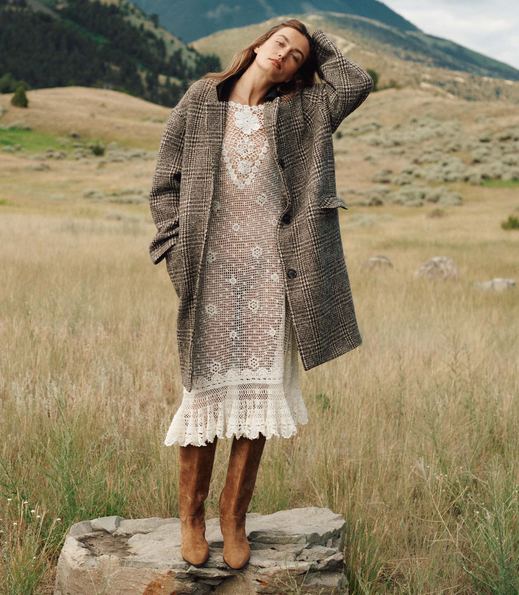 DôEn Dover Wool Coat In Lascelle Houndstooth Check - 50% Off
